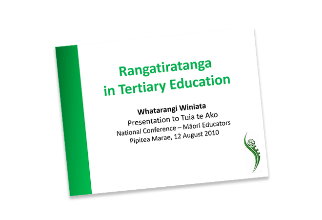 Tuia Te Ako 2010 | Emeritus Professor Whatarangi Winiata » Ako Aotearoa