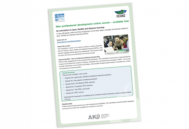 FLYER | An Online Orientation to Open, Flexible and Distance Learning ...