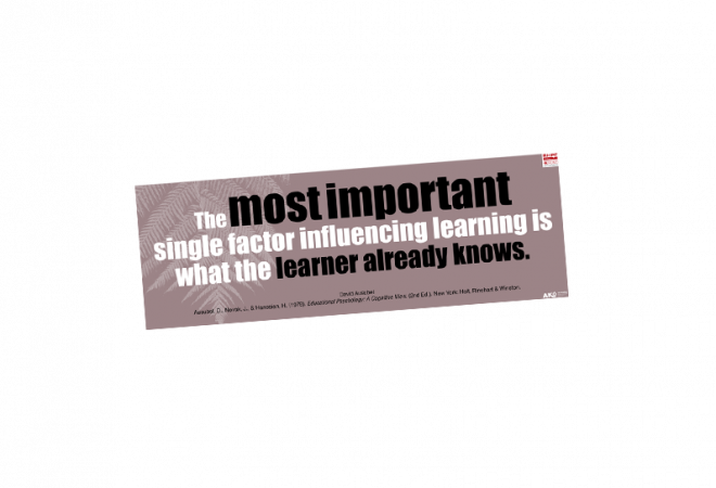 The most important single factor influencing learning is what the ...
