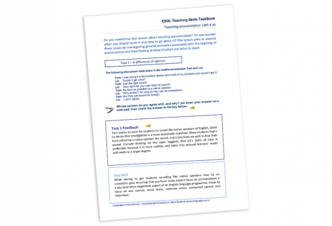 ESOL Teaching Skills Taskbook Unit 4: Teaching language-focused lessons ...