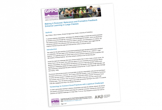 GOOD PRACTICE GUIDE | Making it Personal: Relevance and Formative ...